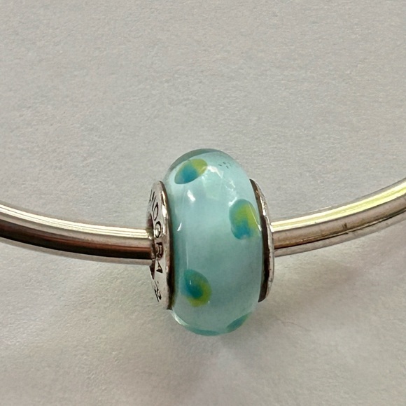 Pandora | Jewelry | Authentic Pandora Blue Murano Glass Bead With ...